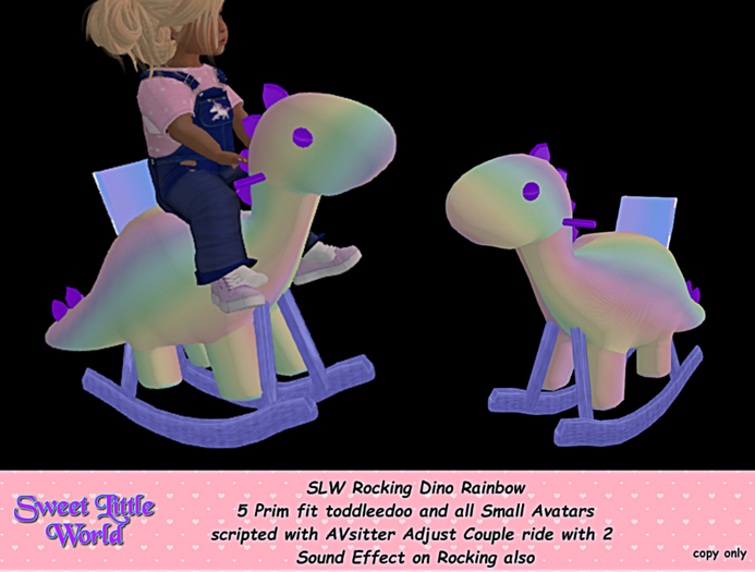 Second Life Marketplace Slw Rocking Dino Rainbow